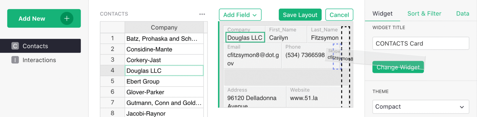 Lightweight CRM Template Template | Grist