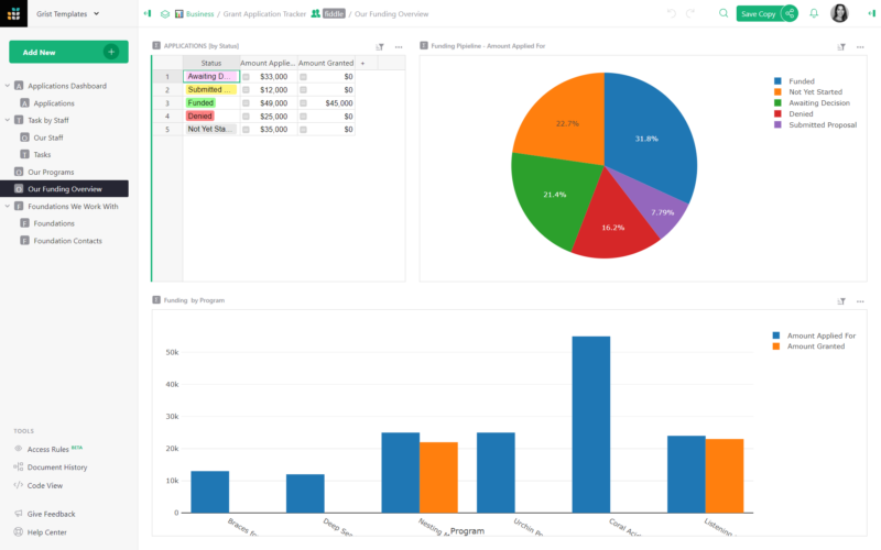 What are the differences between Grist and Airtable?