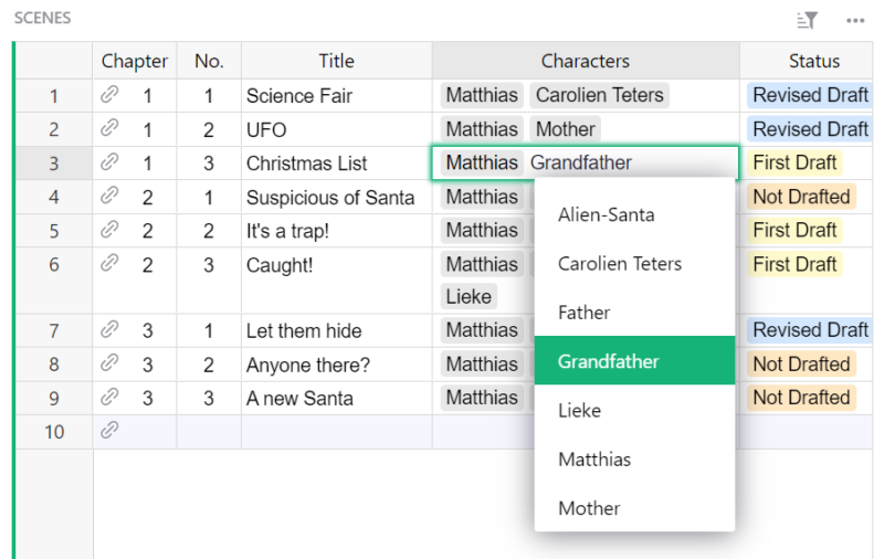 A powerful book planning template by Grist