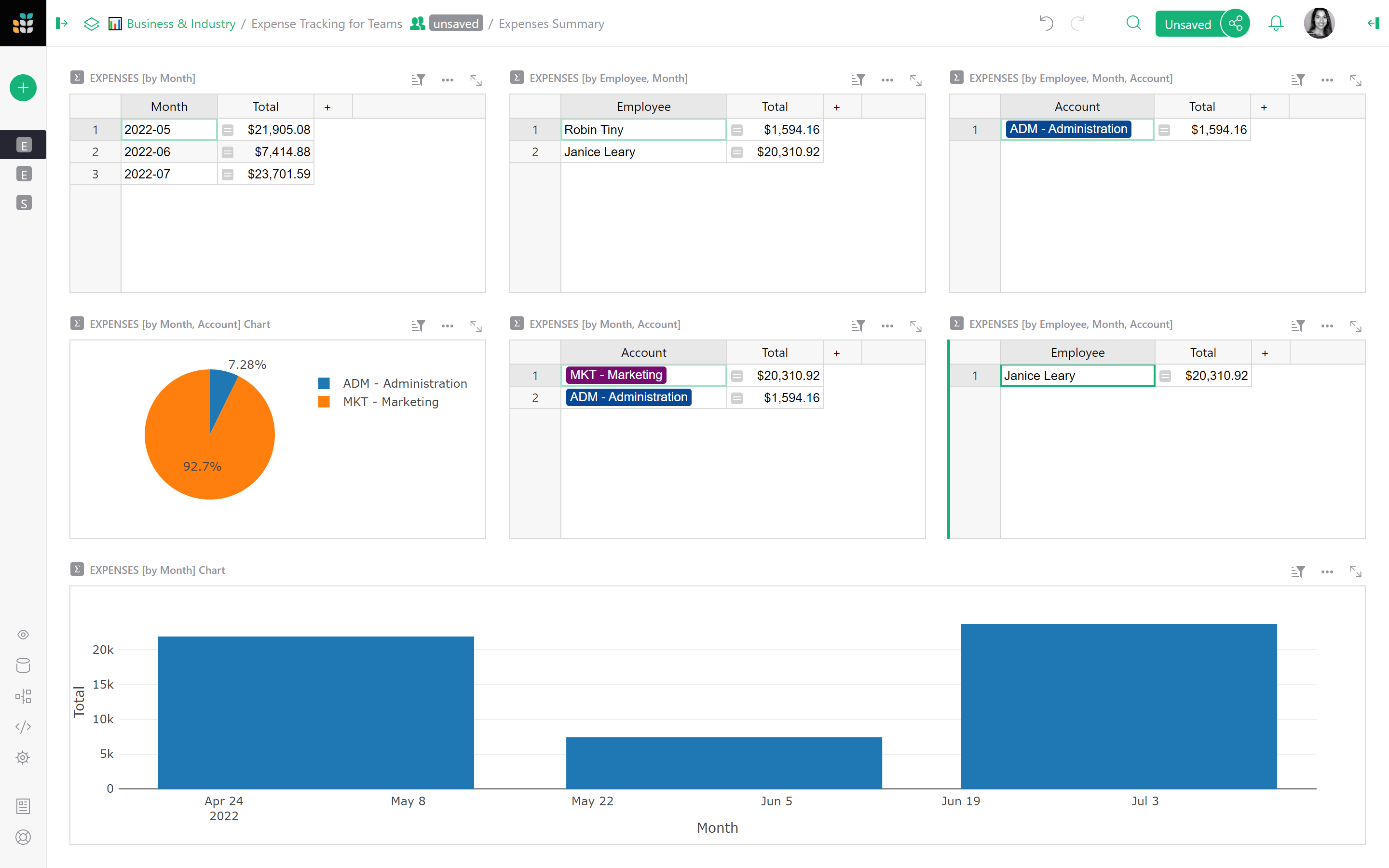 Expense Tracking for Teams Template | Grist