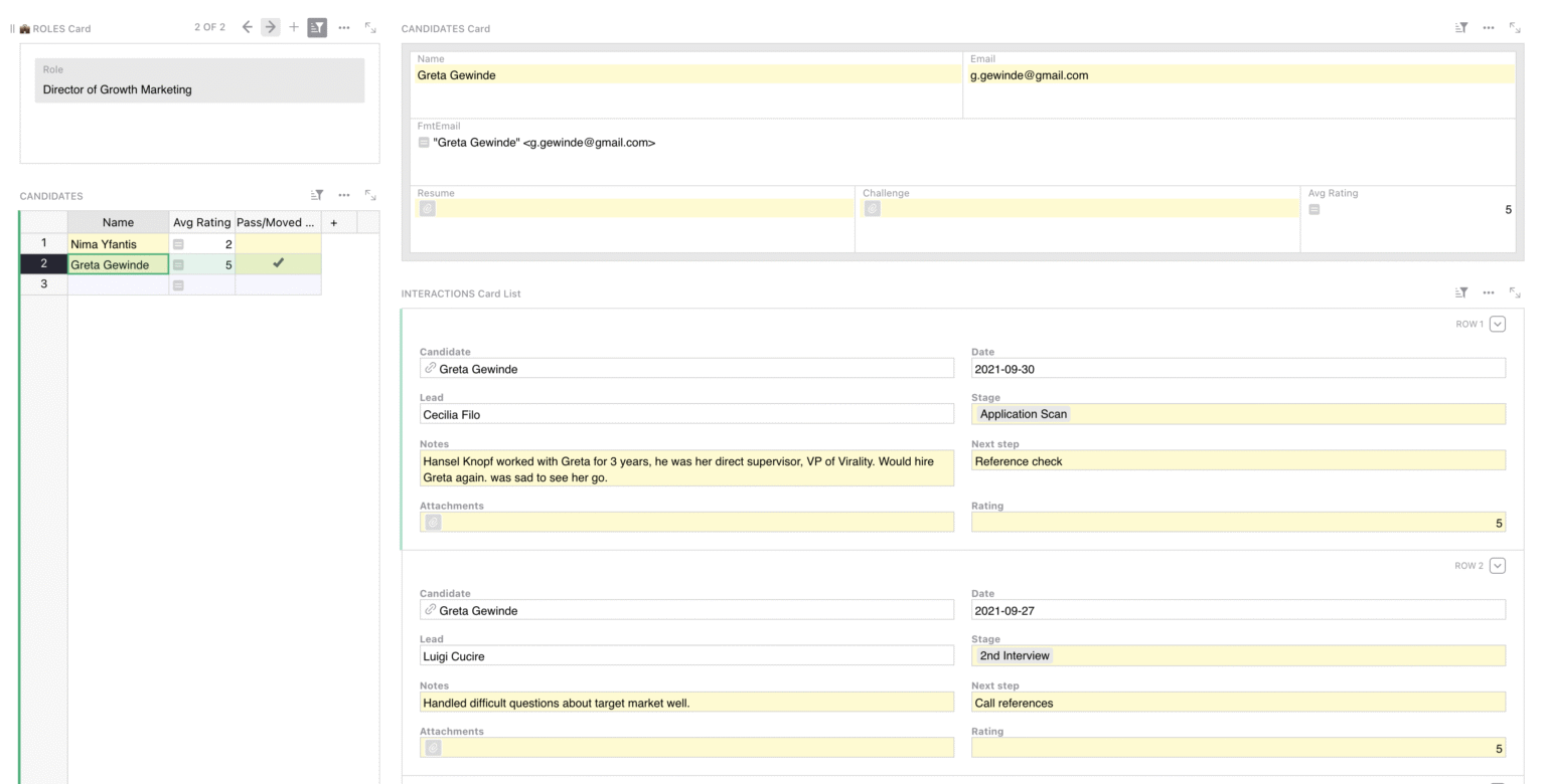 Applicant Tracking System Template | Grist