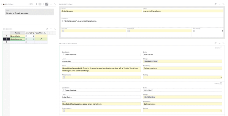 Applicant Tracking System Template | Grist