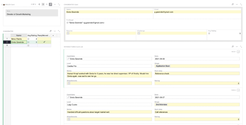 Applicant Tracking System Template | Grist