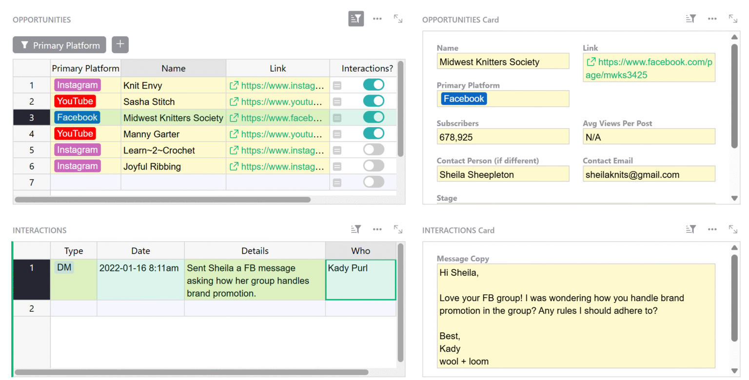 Influencer Spreadsheet Template (Outreach Tracking Template)