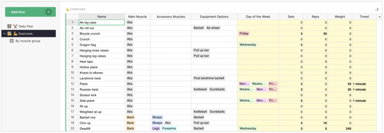 3 Self Improvement Plan Spreadsheet Templates | Grist
