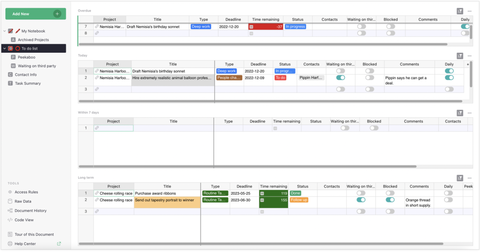 3 Self Improvement Plan Spreadsheet Templates | Grist